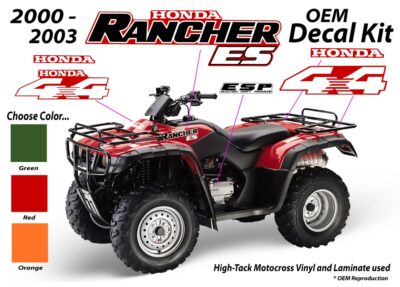 Honda Rancher 350 ES 4x4 2000 2001 2002 2003 OEM Decal Graphics Marks ...