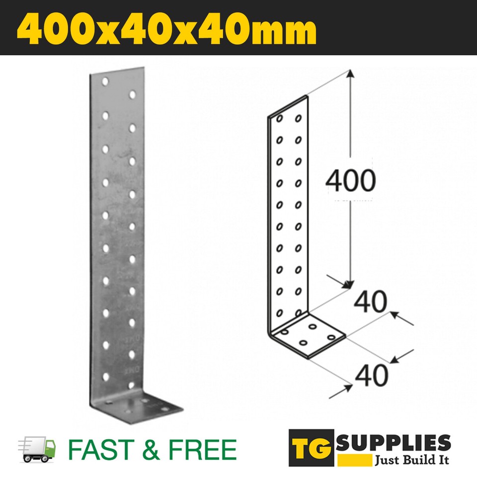 Heavy Duty Galvanised Angle L Shape Bracket Corner Brace Timber VARIOUS ...