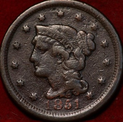 1851 Philadelphia Mint Copper Braided Hair Large Cent | eBay