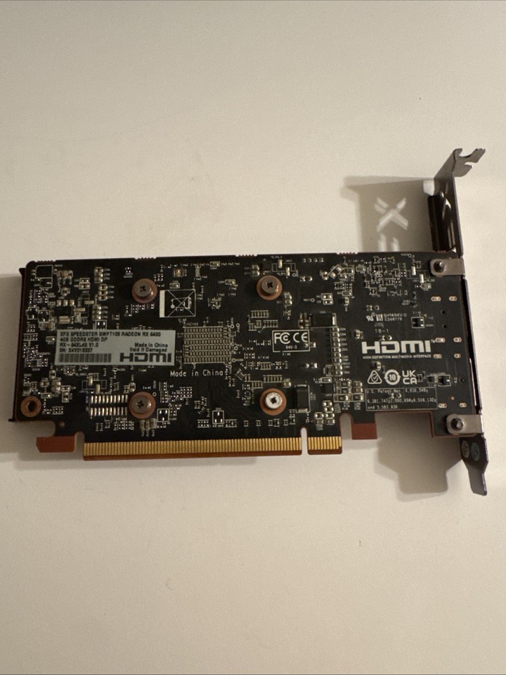 XFX Speedster SWFT105 AMD Radeon RX 6400 Low-Profile Graphics Card 4GB ...