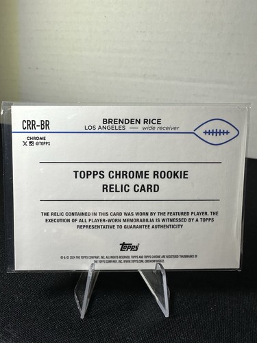 2024 Topps Chrome Brenden Rice Topps Chrome Rookie Relic #CRR-BR Patch ...