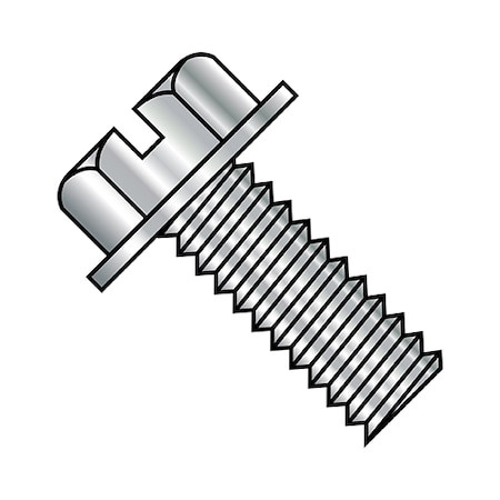 ZORO SELECT 0810MSW188 #8-32 x 5/8 in Slotted Hex Machine Screw, Plain ...
