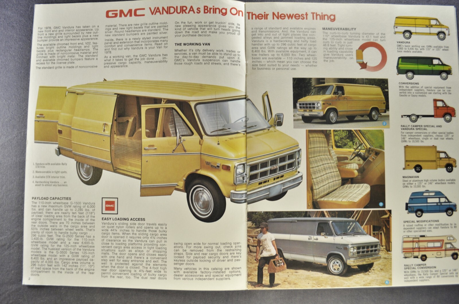 1978 GMC Van Truck Brochure Vandura Rally STX 3500 Gypsy Gaucho ...