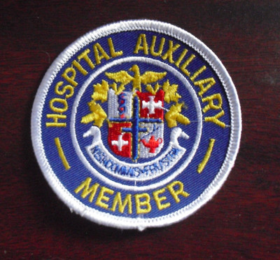 Vintage Embroidered Uniform Patch Hospital Auxiliary Member 3 1/8" Wide ...