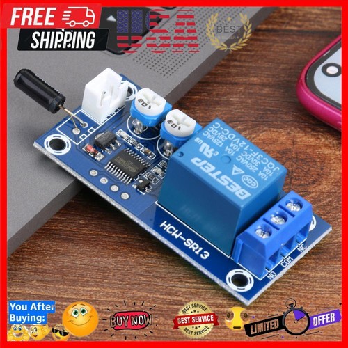 DC 12V Relay Switch Module DIY Alarm System Adjustable Vibration Sensor ...