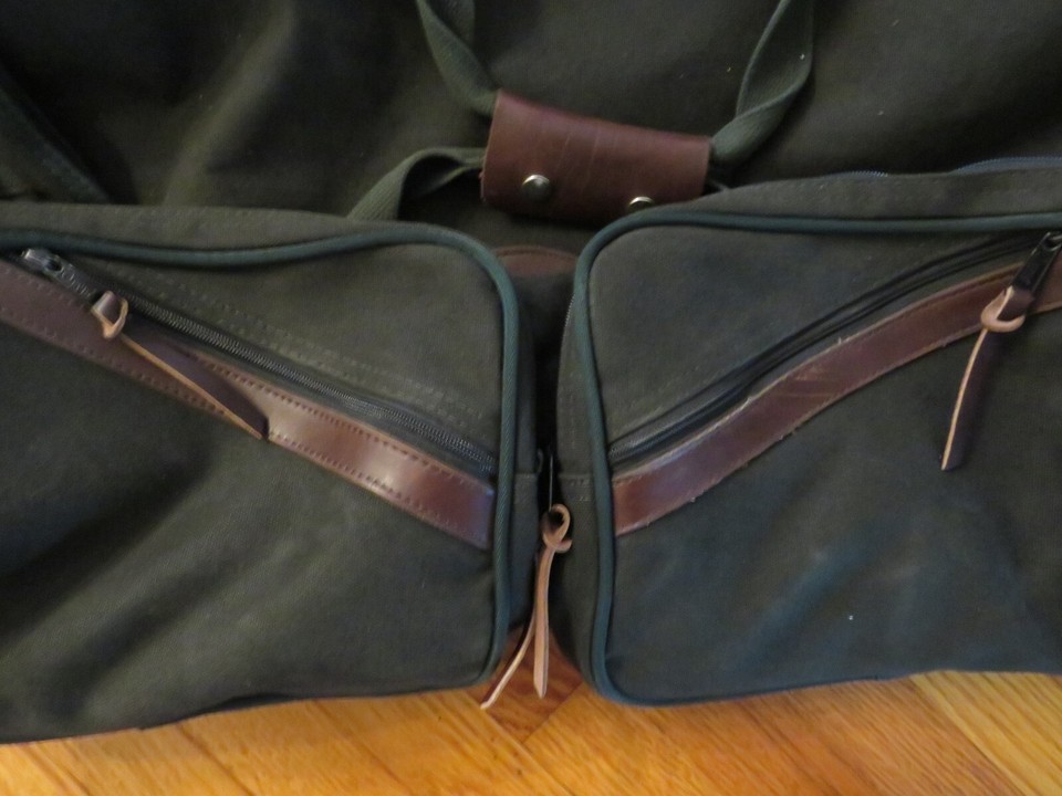 Vintage Orvis Rolling Duffel Suitcase, Baggage, Leather, Canvas, EUC | eBay