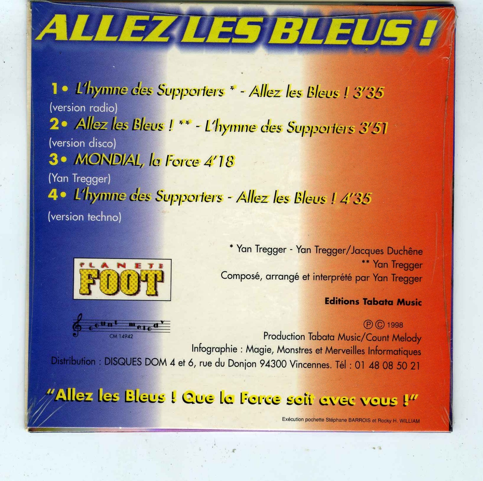 ALLEZ LES BLEUS CD SINGLE (NEUF/SEALED) FOOTBALL L'HYMNE DES SUPPORTERS ...