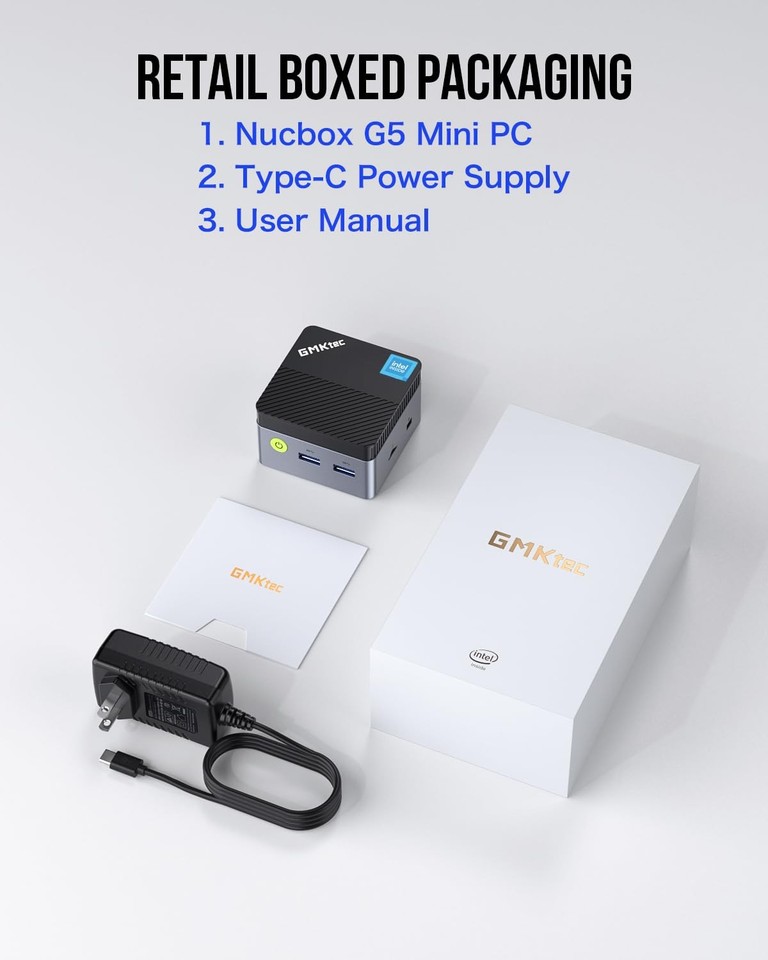 Mini PC NucBox G5, Intel 12th Gen Alder Lake N97 (up to 3.6GHz), 12GB ...