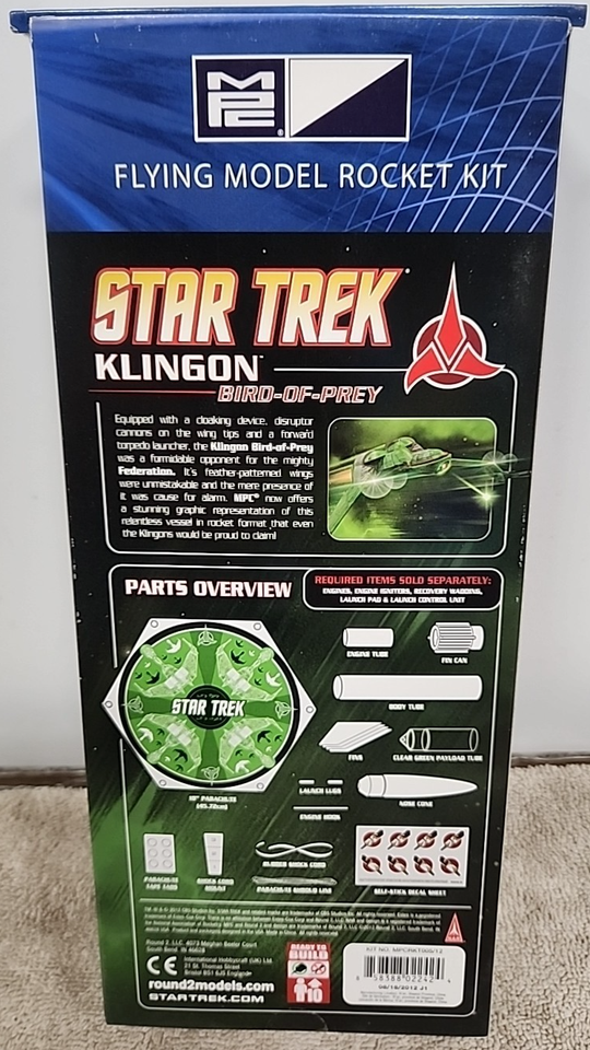 MPC Star Trek Klingon Bird-of-Prey New Model Rocket Free Shipping! No ...
