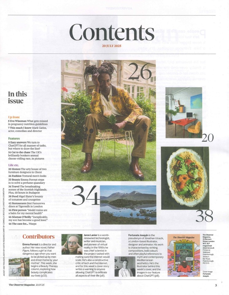 Observer Magazine: ChatGPT, Mark Gatiss, Eva Wiseman, Nigel Slater, 20. ...