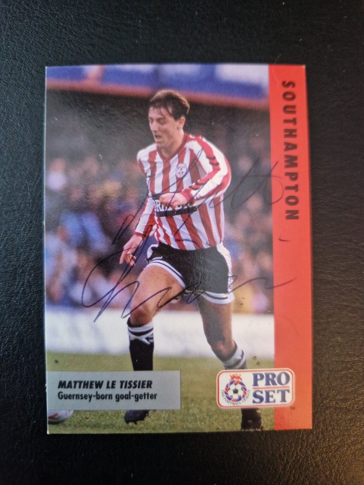 MATT LE TISSIER (Southampton) autographed card from ProSet Fixtures 92 ...