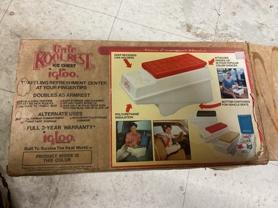 Vintage Little Kool Rest IGLOO Car Console Cooler Brown Tan Ice Chest ...