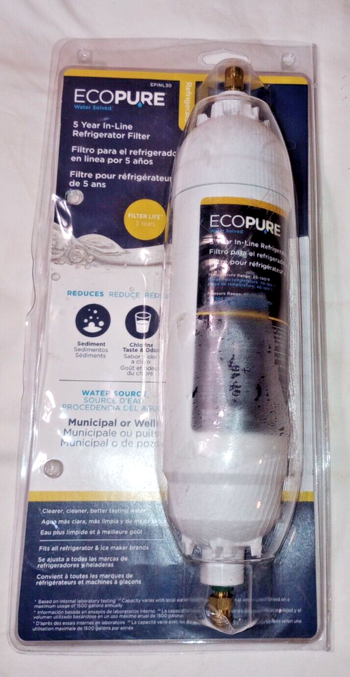 EcoPure EPINL30 5 Year in-Line Refrigerator Filter Brand New | eBay