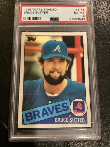 1985 Topps Traded Baseball Card Bruce Sutter Atlanta Braves #115T HOF ...
