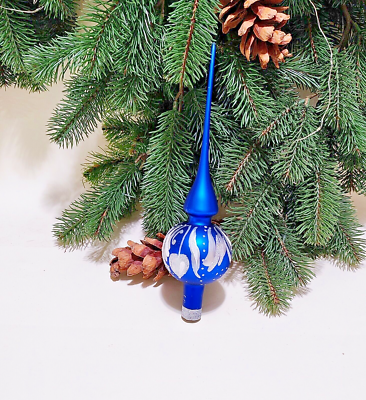 Vintage Blue Christmas Tree Toppers Branch Bouquet Christmas Tree