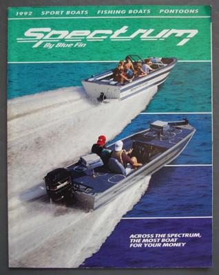 Orig 1992 Spectrum Sport Fishing Pontoon Boats Dealer Sales Fold-Out ...