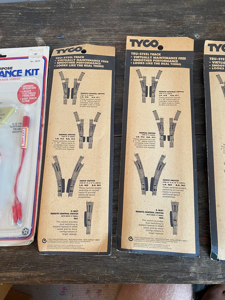 Vintage NOS Tyco Tru Steel HO Scale Train Tracks Straight 9" 417 + More ...