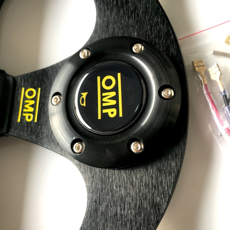 320mm Leather Yellow Strip D Shape Steering Wheel Race Fit MOMO Boss ...