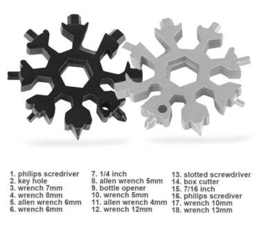 18 In 1 Snowflake Snow Wrench Tool Spanner Hex Multifunction Tools ...