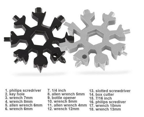 18 In 1 Snowflake Snow Wrench Tool Spanner Hex Multifunction Tools Screwdriver | eBay
