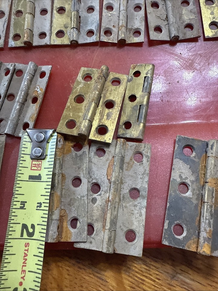 38 Antique Vintage Cabinet Door Hinges Narrow Classic Solid Brass Big ...