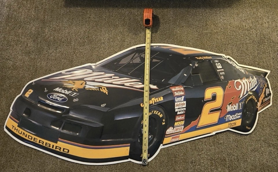 Vintage 90s Original #2 Rusty Wallace Miller Genuine Draft Metal Sign ...