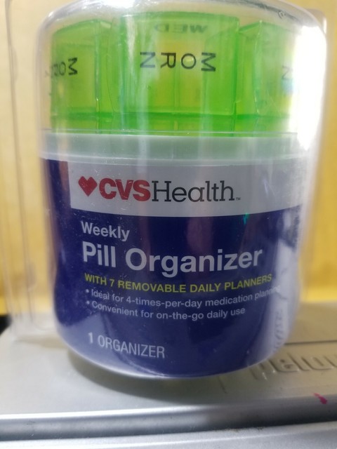 CVS Weekly Pill Organizer 7 Daily Pill Planners 4 Times a Day Med ...