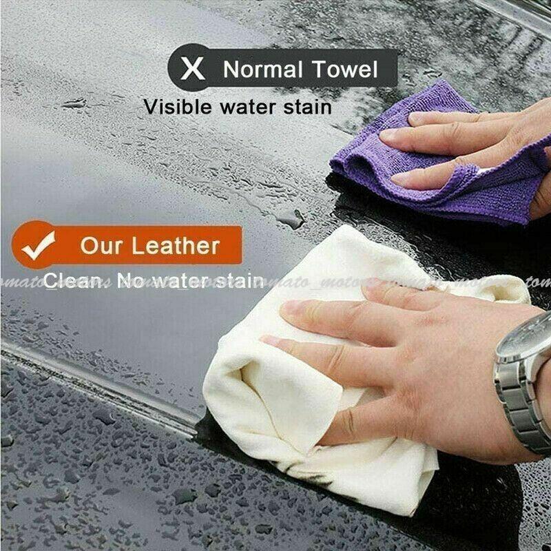 Natural Chamois Leather Car Cleaning Cloth Washing Absorbent Drying ...