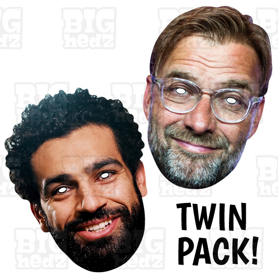 Jurgen KLOPP + MOHAMED Mo SALAH Card Face Mask FC Liverpool Football ...