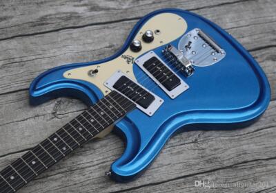 Blue Color Guitar Mosrite Venture Metallic Blue Electric Guitar Tremolo ...