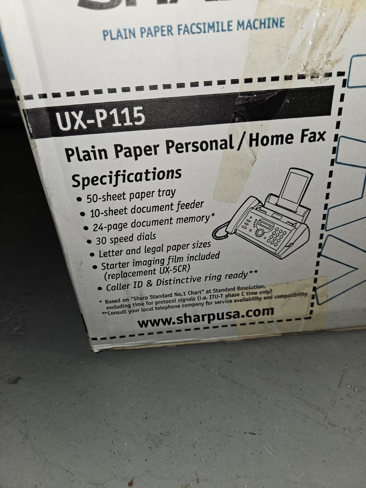 Sharp UX-P115 Plain Paper Fax Machine Phone Copier Facsimile Home ...