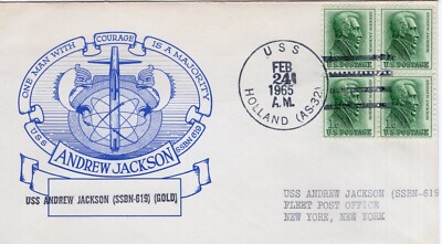USS ANDREW JACKSON SSBN 619, USS HOLLAND AS-32 1965 FDC19216 | eBay