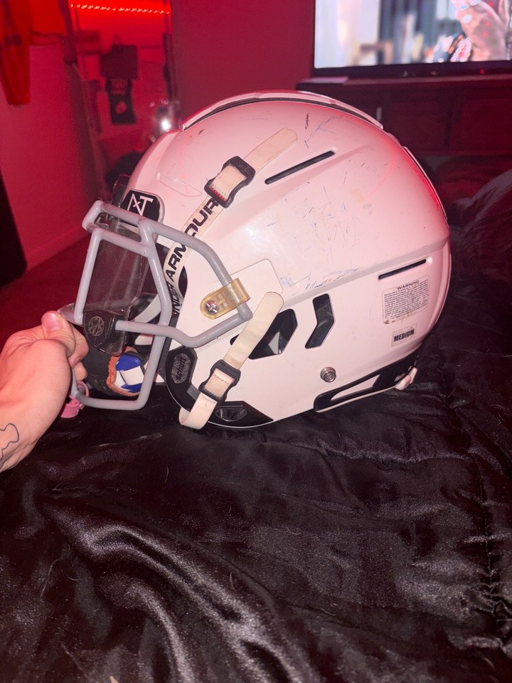 football hemet schutt F7 white youth medium used condition | eBay