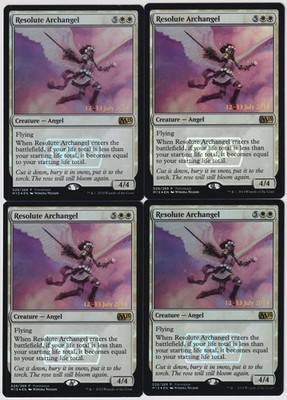 MTG Foil 4X Resolute Archangel X4 Prerelease Promo (M15) Magic - SP/NM ...