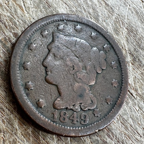 1849 Large Cent Matron Braided Hair 1C Ungraded US Copper Coin | eBay