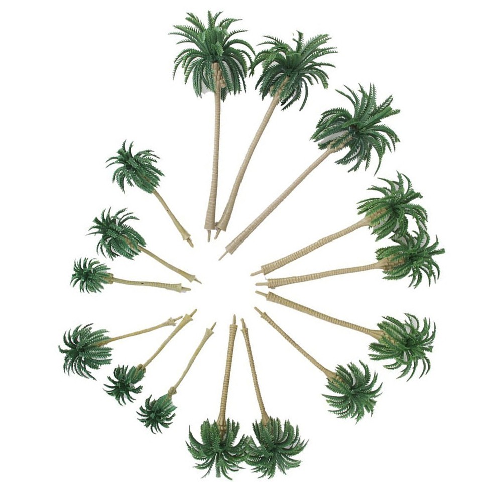 15PCS Mini Scenery Model Palm Trees Scale Scenery Model Coconut Palm ...