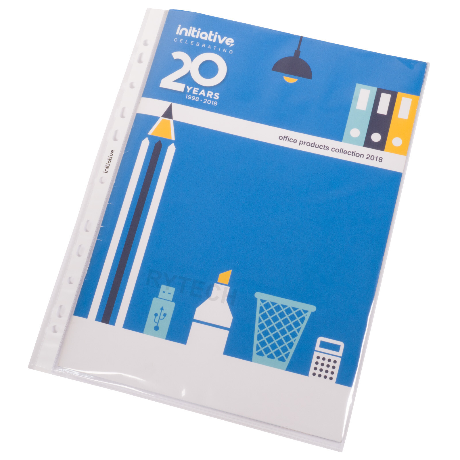 Initiative A4 Reinforced Clear Plastic Punch Pockets Top Opening Binder ...