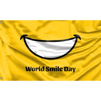 World Smile Day Flag, Unique Design, 3x5 Ft / 90x150cm size, EU Made | eBay