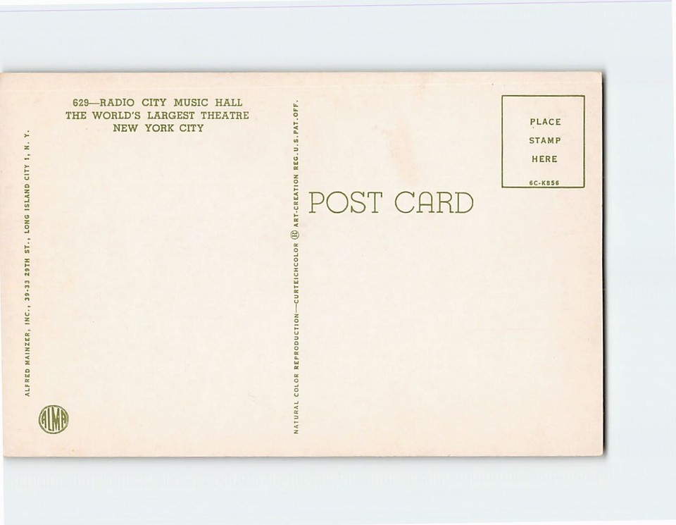 Postcard Radio City Music Hall New York City New York USA | eBay