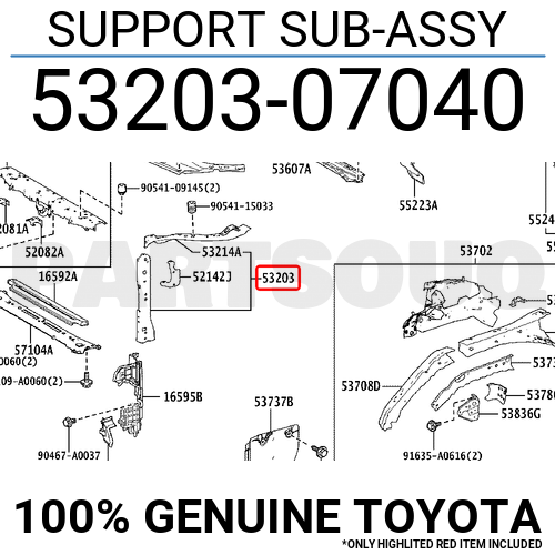 5320307040 Genuine Toyota SUPPORT SUB-ASSY 53203-07040 | eBay