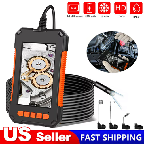 1080P HD Industrial Endoscope Borescope 4.3'' Screen 8mm Inspection ...