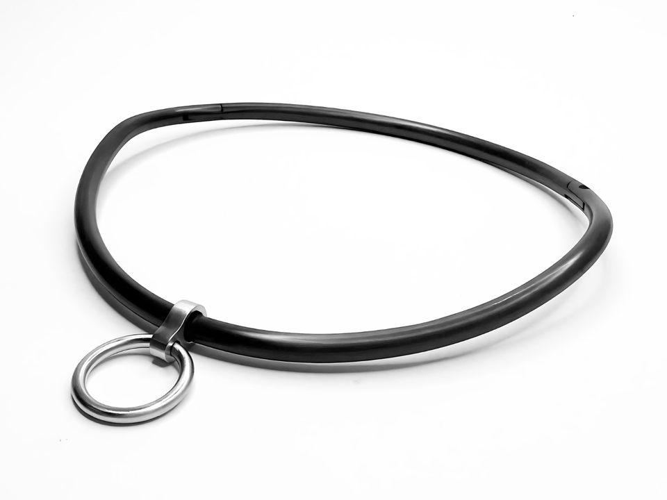 14" New Design 6mm Curved Matte Black Steel Collar, Locking Eternity ...