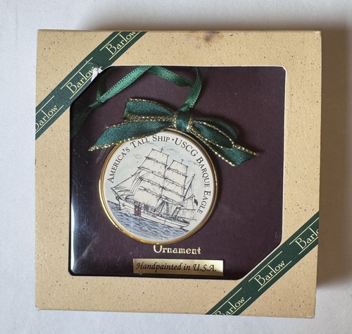 Barlow Designs Ornament USCG Barque Eagle Tall Ship Handpainted USA w ...