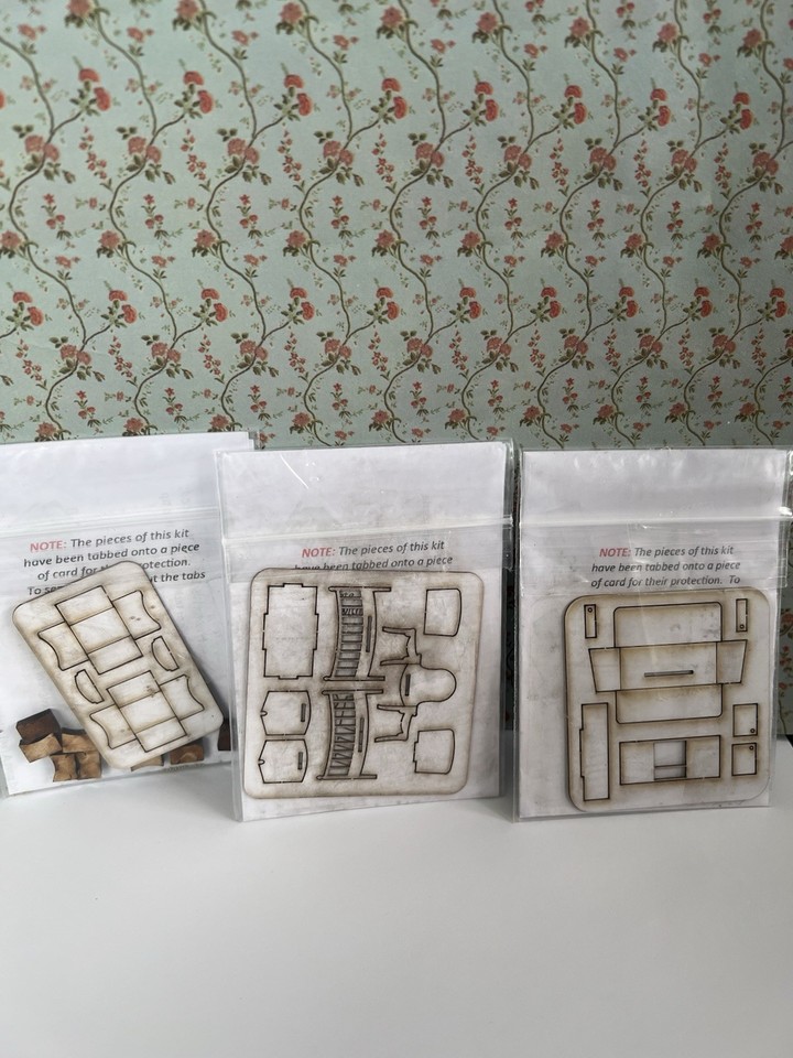 Set Of 3 1:48 Quarter Scale Kits Petite Properties Unopened dollhouse ...