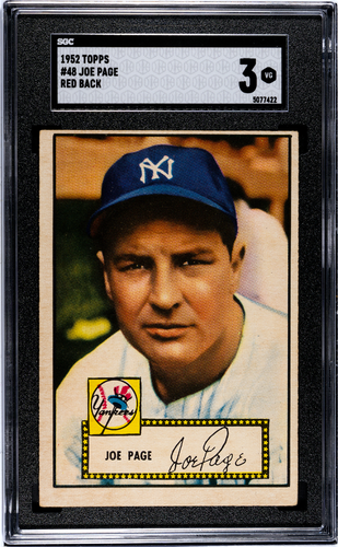 1952 Topps Joe Page #48 Red Back SGC 3 | eBay