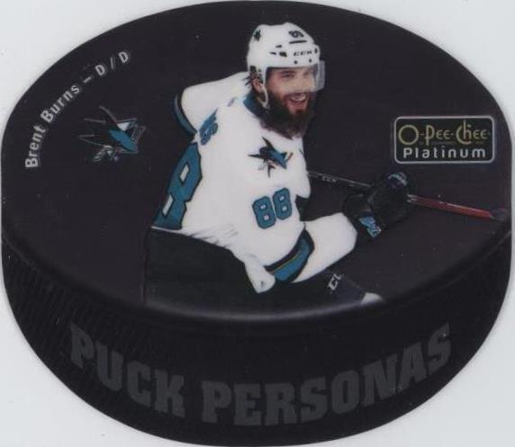2016-17 O-Pee-Chee Platinum - Puck Personas Die-Cuts Brent Burns #PP-8 ...