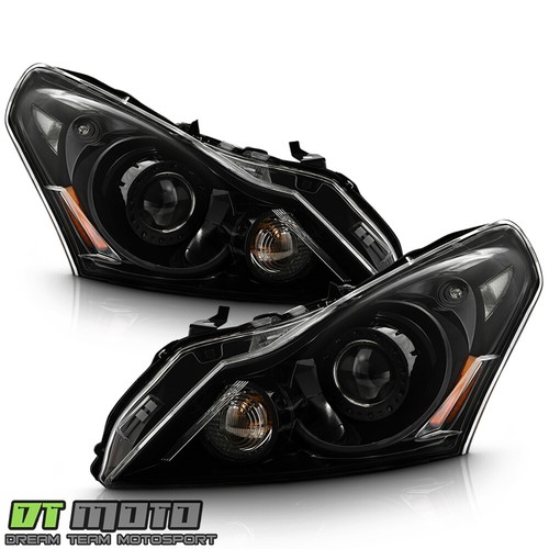 2010-2013 G37 / 11-12 G25 Sedan HID/Xenon Black Projector Headlights ...