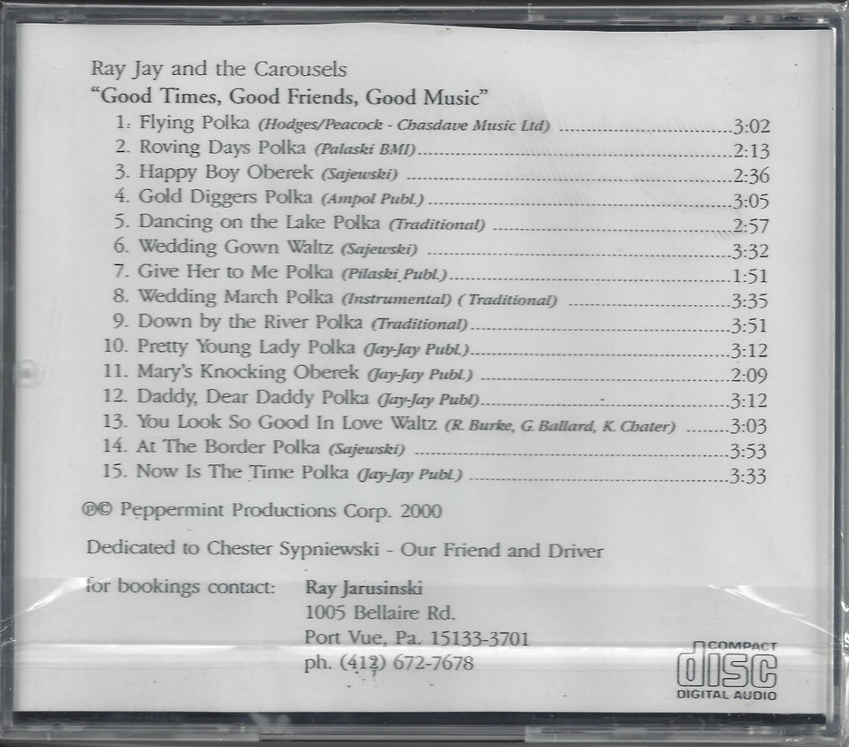 RAY JAY & THE CAROUSELS "Good Times Good Friends Good Music" NEW POLKA ...