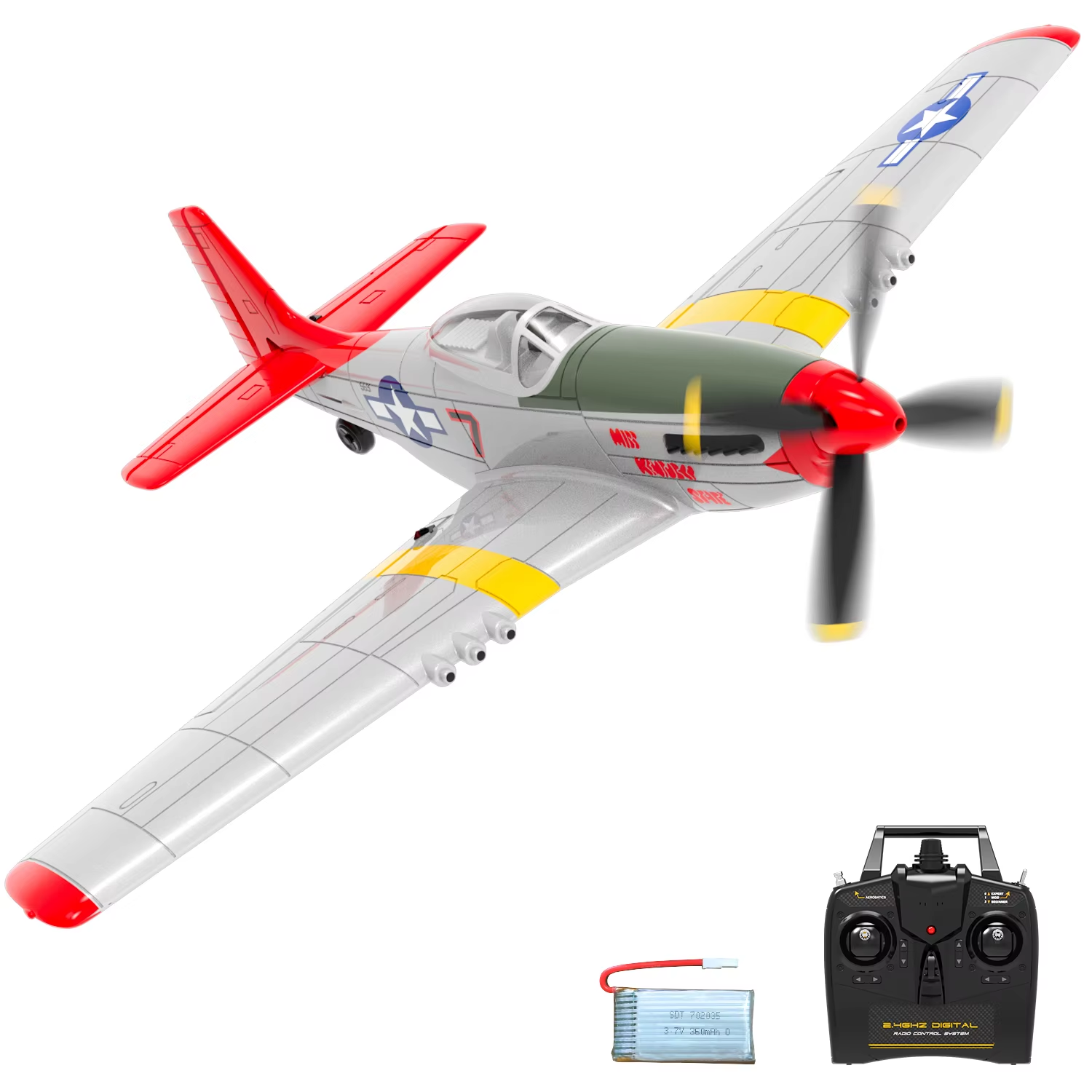 Volantex New Spitfire RC Plane EPP 400Mm Wingspan RC Fighter One Key ...