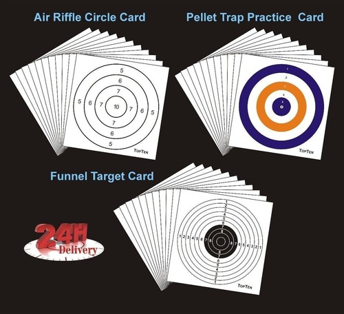 300 X 14cm Air Rifle Pistol Gun BB Airsoft Shooting CARD Targets, 100 ...
